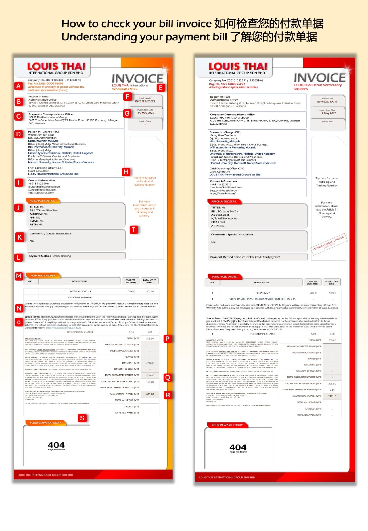 Understand Your Invoice - LOUIS THAI International
